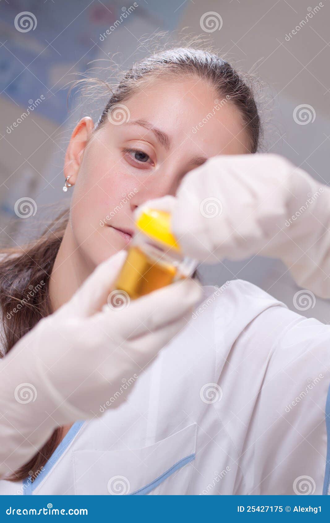 Woman Examine Urine Container Stock Image - Image of liquid, healthy ...