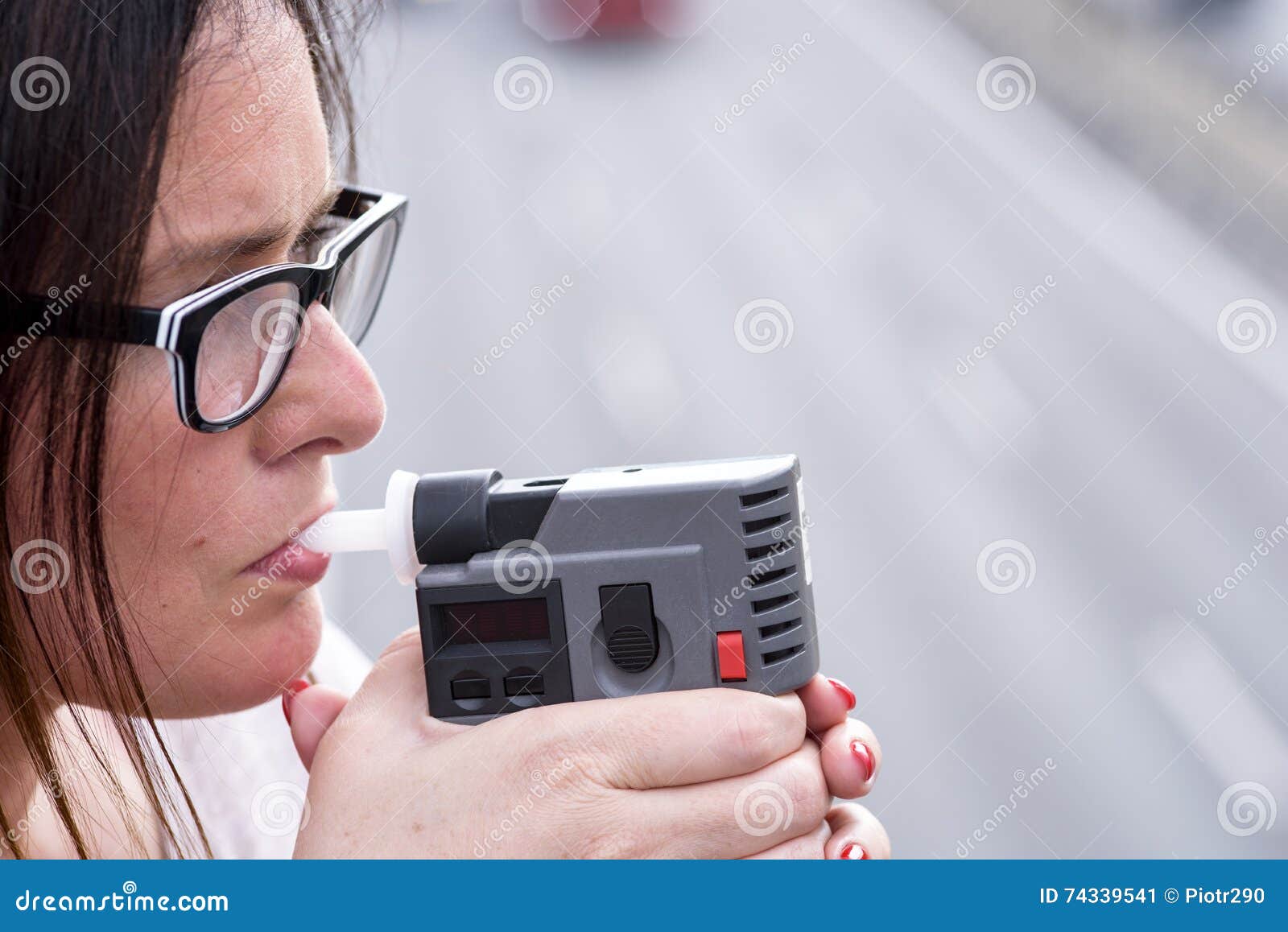 Woman Examines the Level of Alcohol Stock Image - Image of women ...