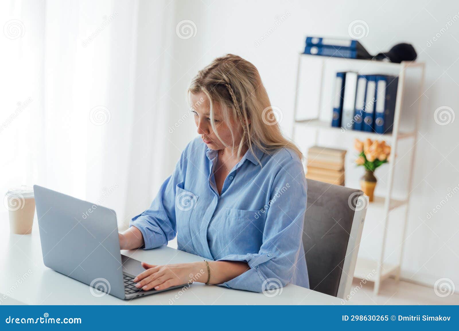 Business Woman Executive at Work in Office at Computer Stock Image ...