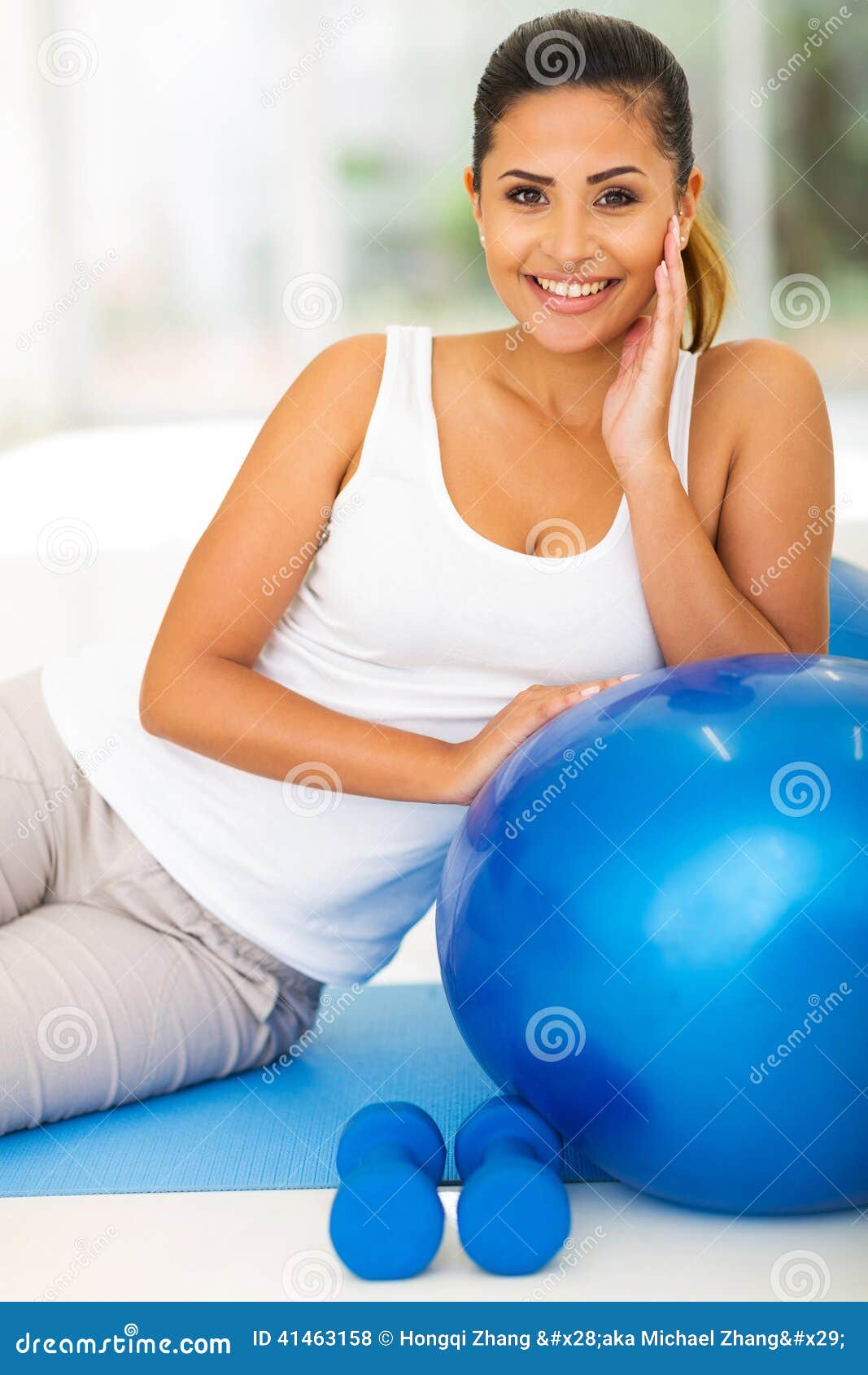 Woman after exercise stock photo. Image of house, healthy - 41463158