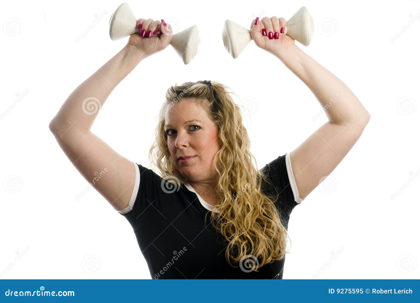 Woman Exercise with Dumbells Stock Image - Image of smiling, lifestyle ...
