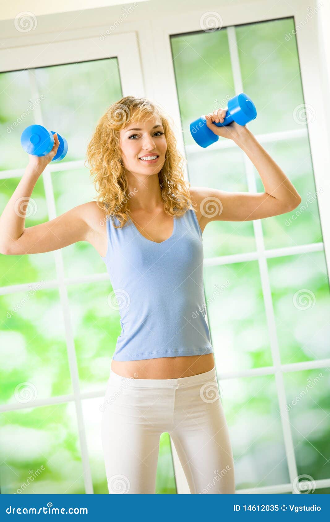 Woman exercising stock image. Image of female, hold, active - 14612035