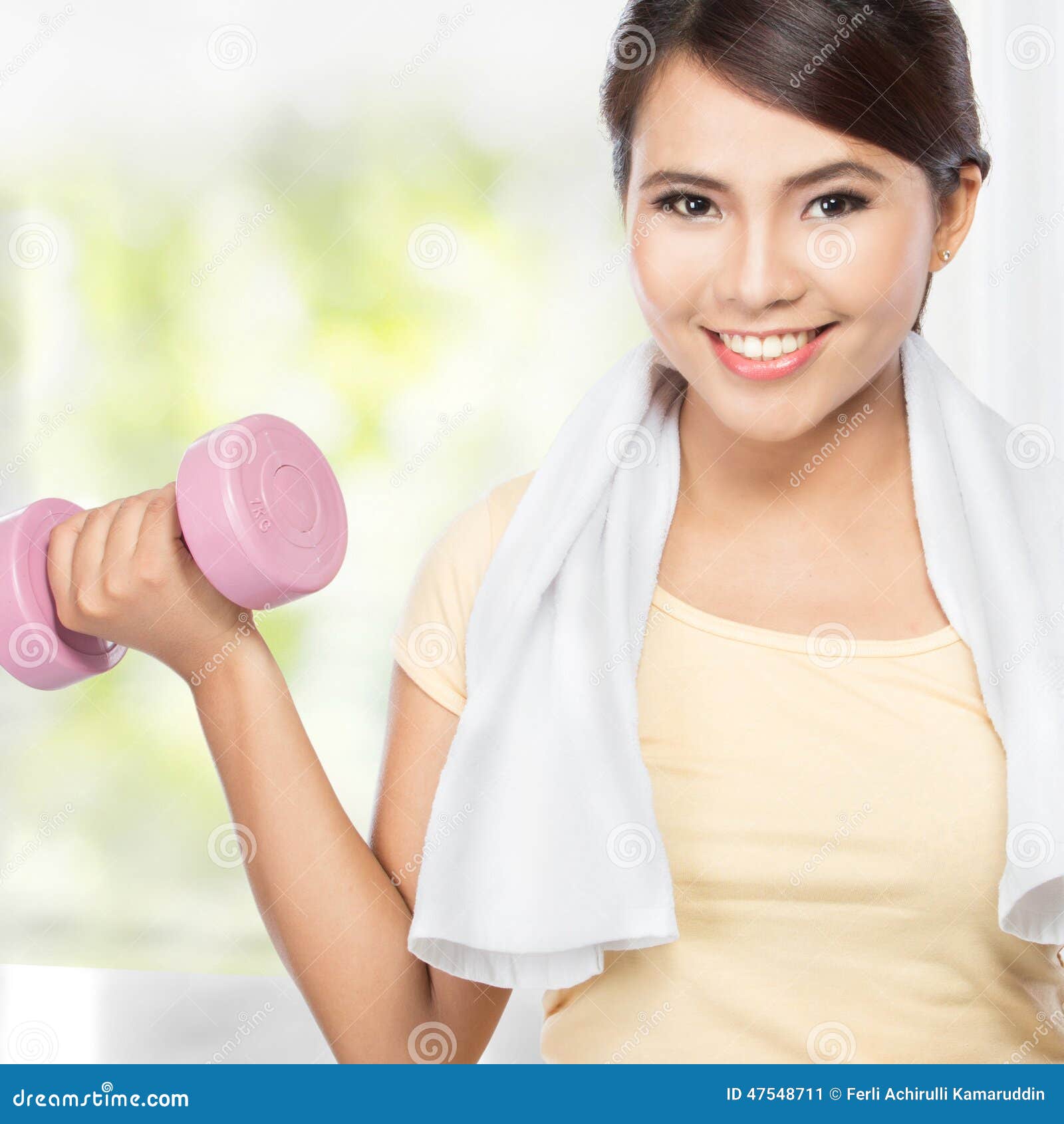 Woman Exercising with Dumbbells Stock Image - Image of closeup, girl ...