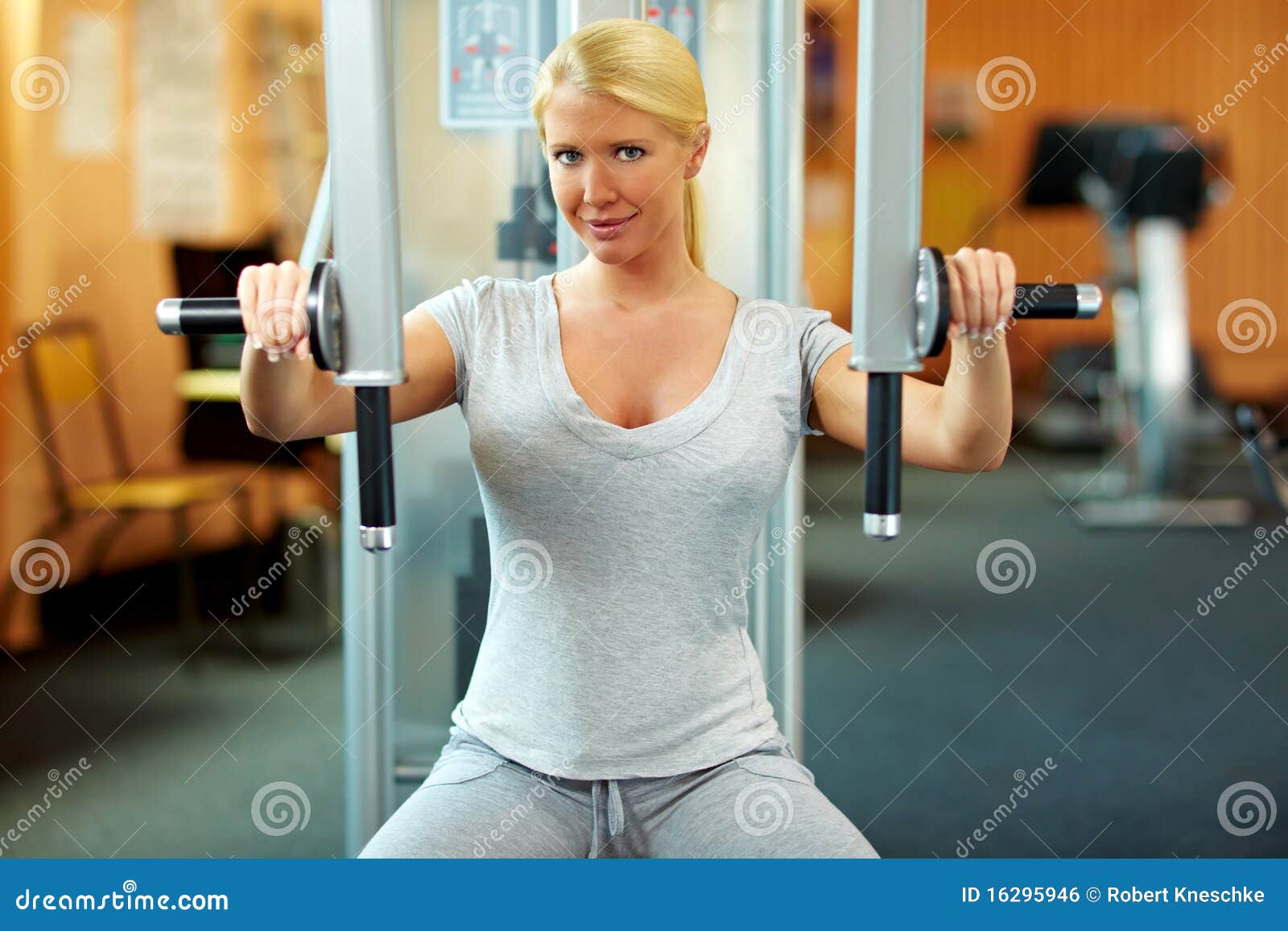 Woman Exercising Her Muscles Stock Photo - Image of female, blond: 16295946