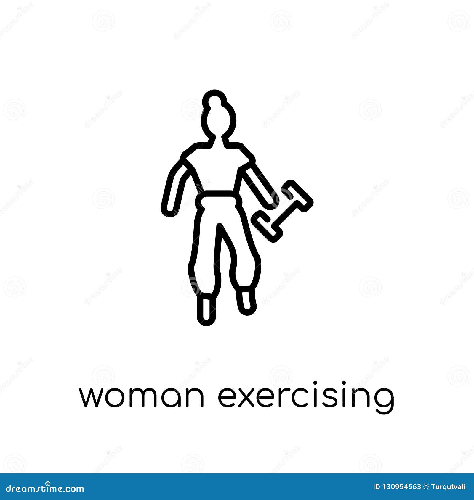Woman Exercising Icon. Trendy Modern Flat Linear Vector Woman Ex Stock ... Woman Exercising Icon. Trendy Modern Flat Linear Vector Woman Ex Stock ...