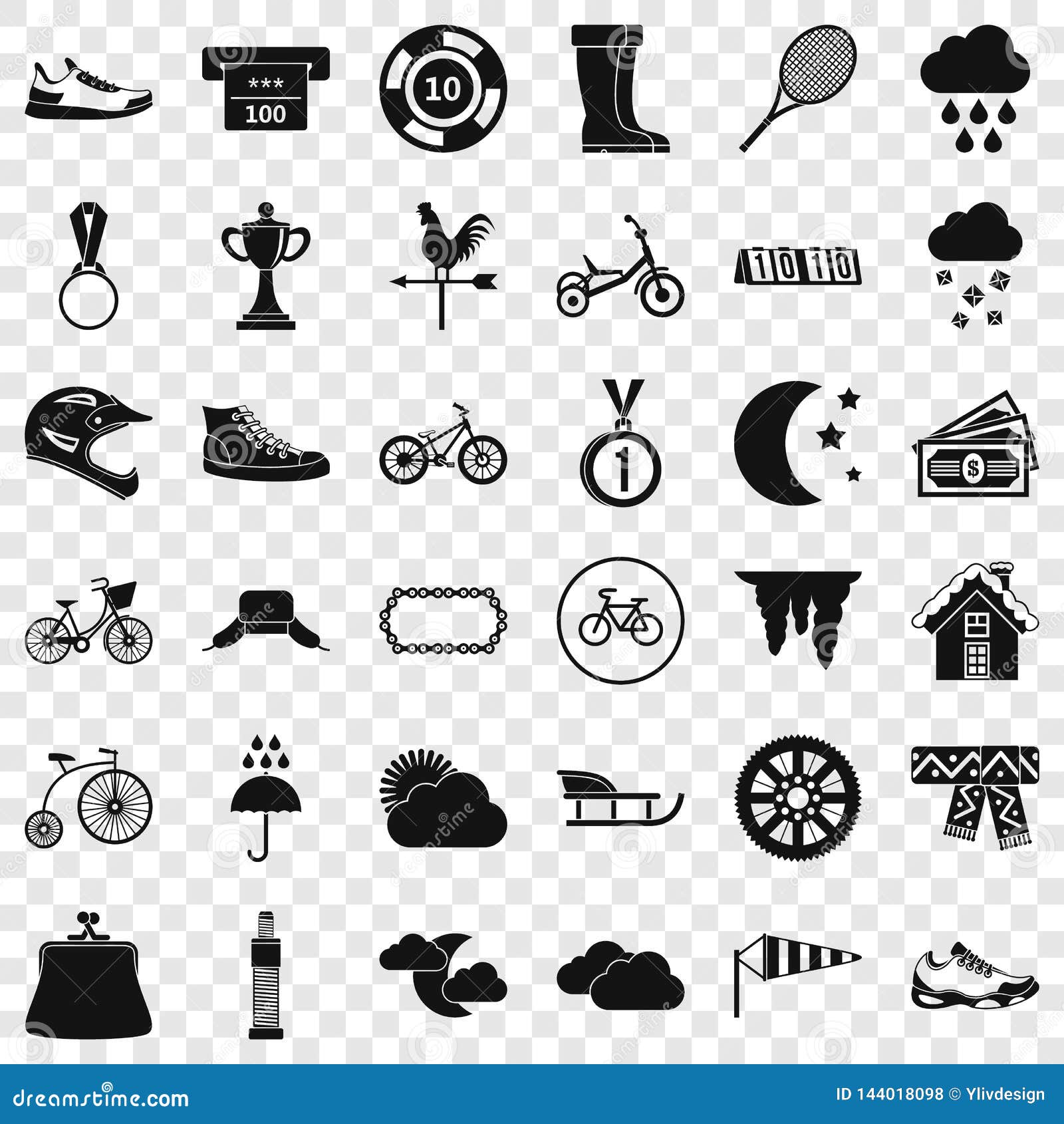 Woman Exercising Icons Set, Simple Style Stock Vector - Illustration of ...