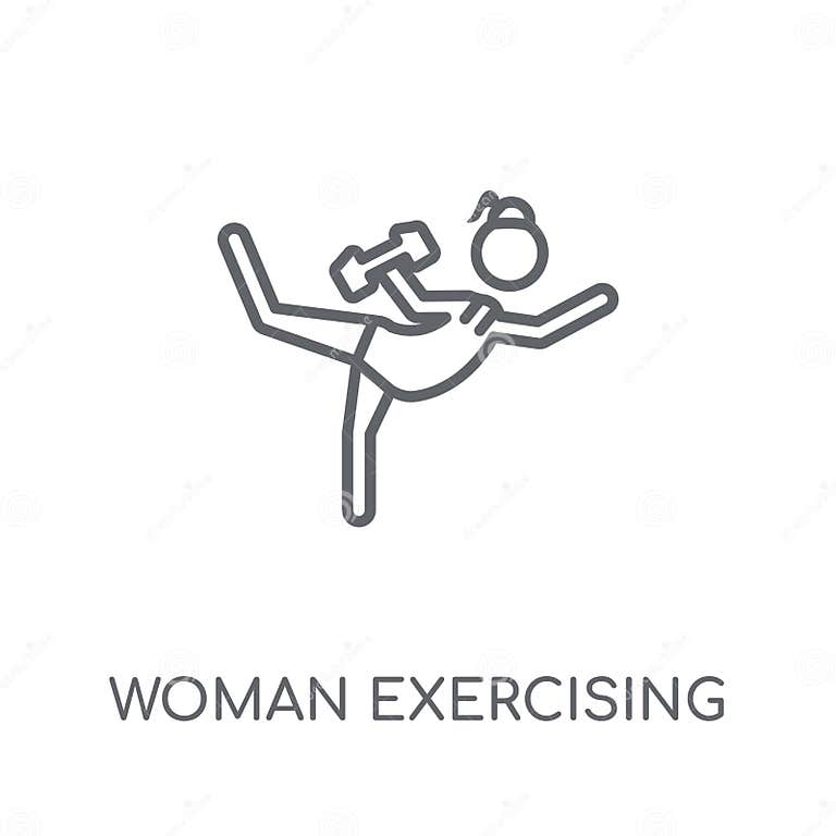 Woman Exercising Linear Icon. Modern Outline Woman Exercising Lo Stock ... Woman Exercising Linear Icon. Modern Outline Woman Exercising Lo Stock ...