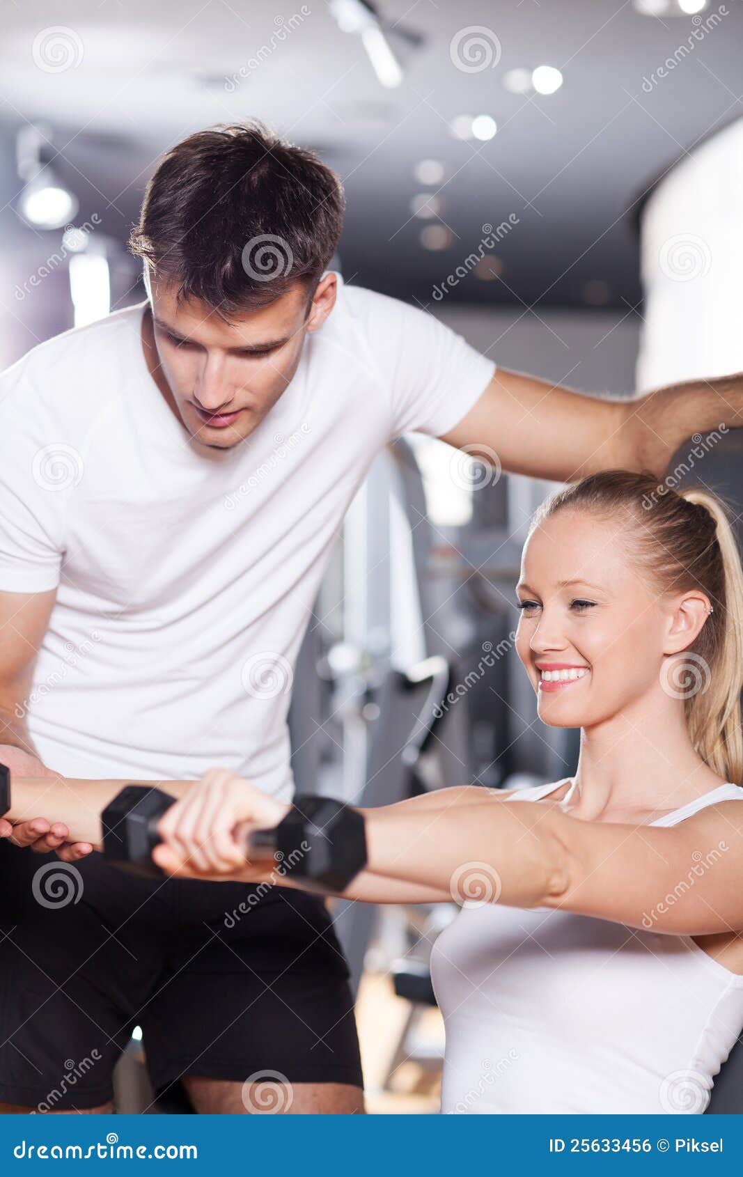 Woman Exercising with Personal Trainer Stock Photo - Image of personal ...