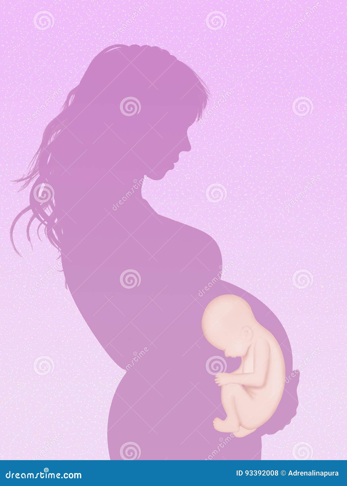 Woman expecting a baby stock illustration. Illustration of pregnant ...