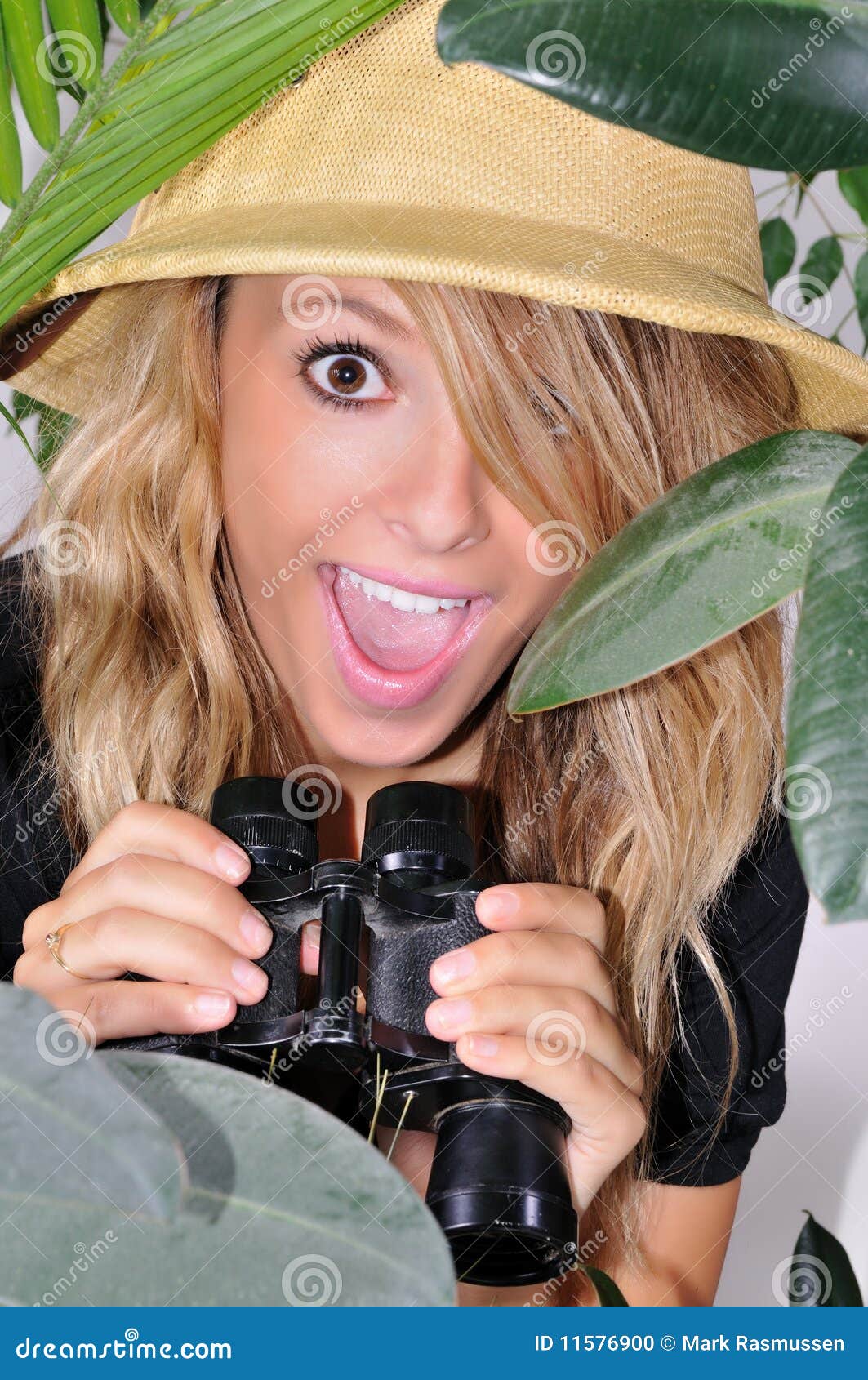 Woman exploring jungle stock photo. Image of smiling - 11576900