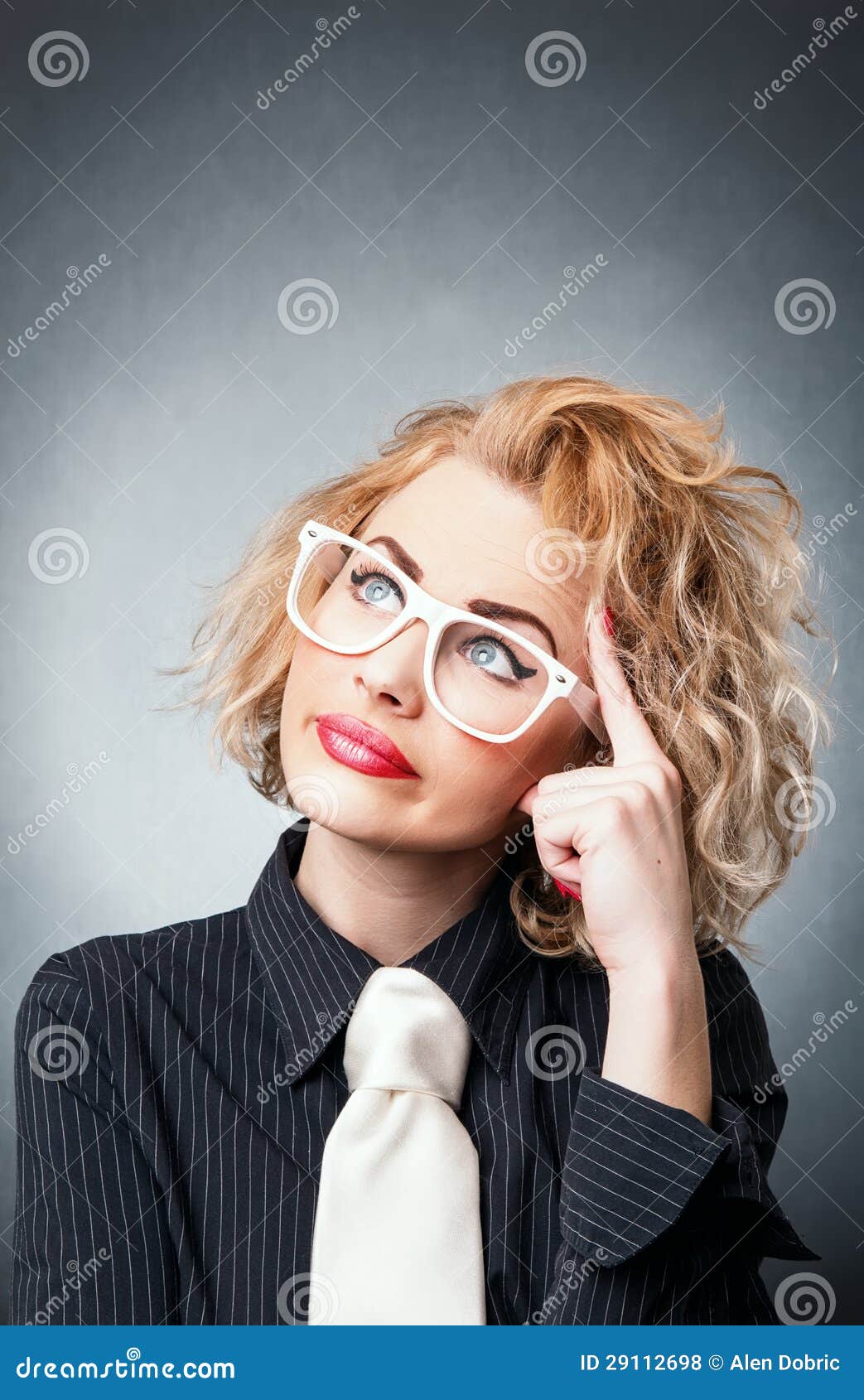 Woman with Expression Face Thinking Stock Photo - Image of face, lovely ...