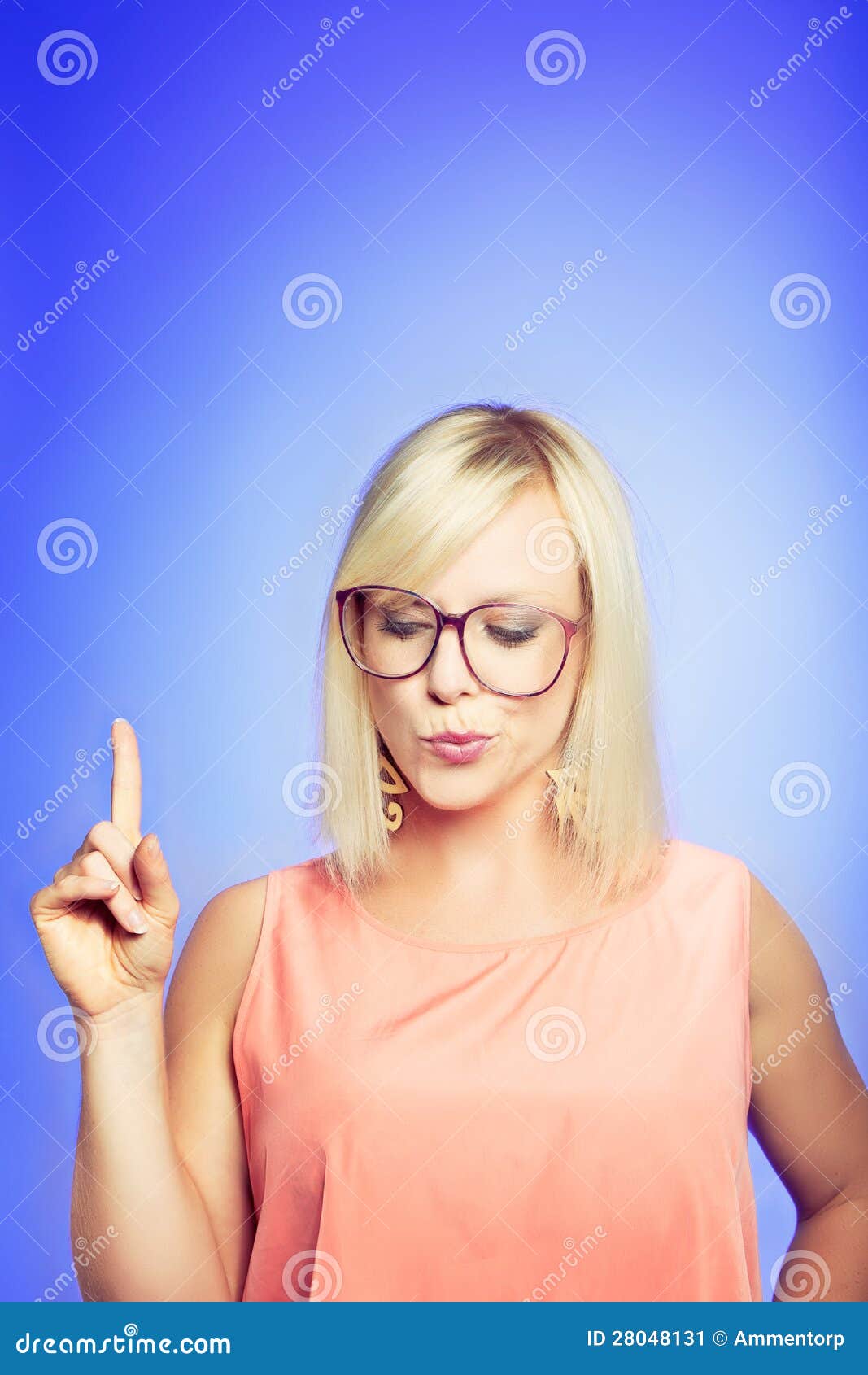 Woman with an Expression of an Idea Stock Image - Image of brilliant ...