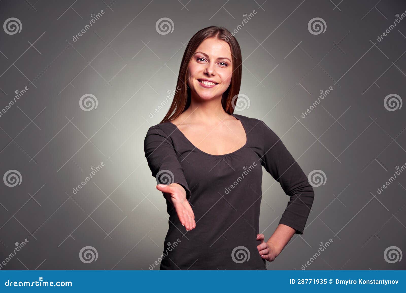 Woman Extending Her Arms Royalty-Free Stock Photography | CartoonDealer ...