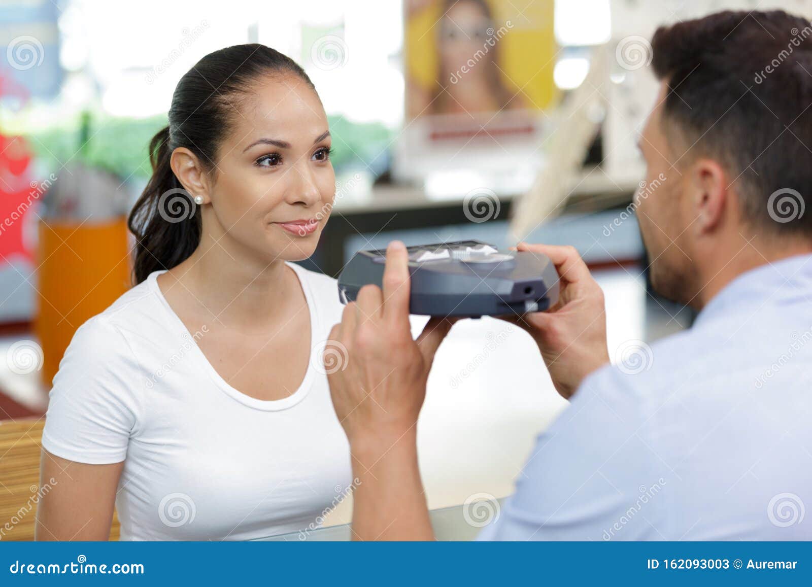 Woman during Eye Control Test Stock Image - Image of equipment ...