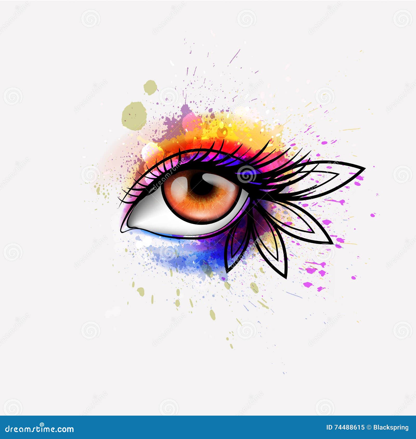 Woman Eye Made Colorful Splashes Stock Vector - Illustration of ...