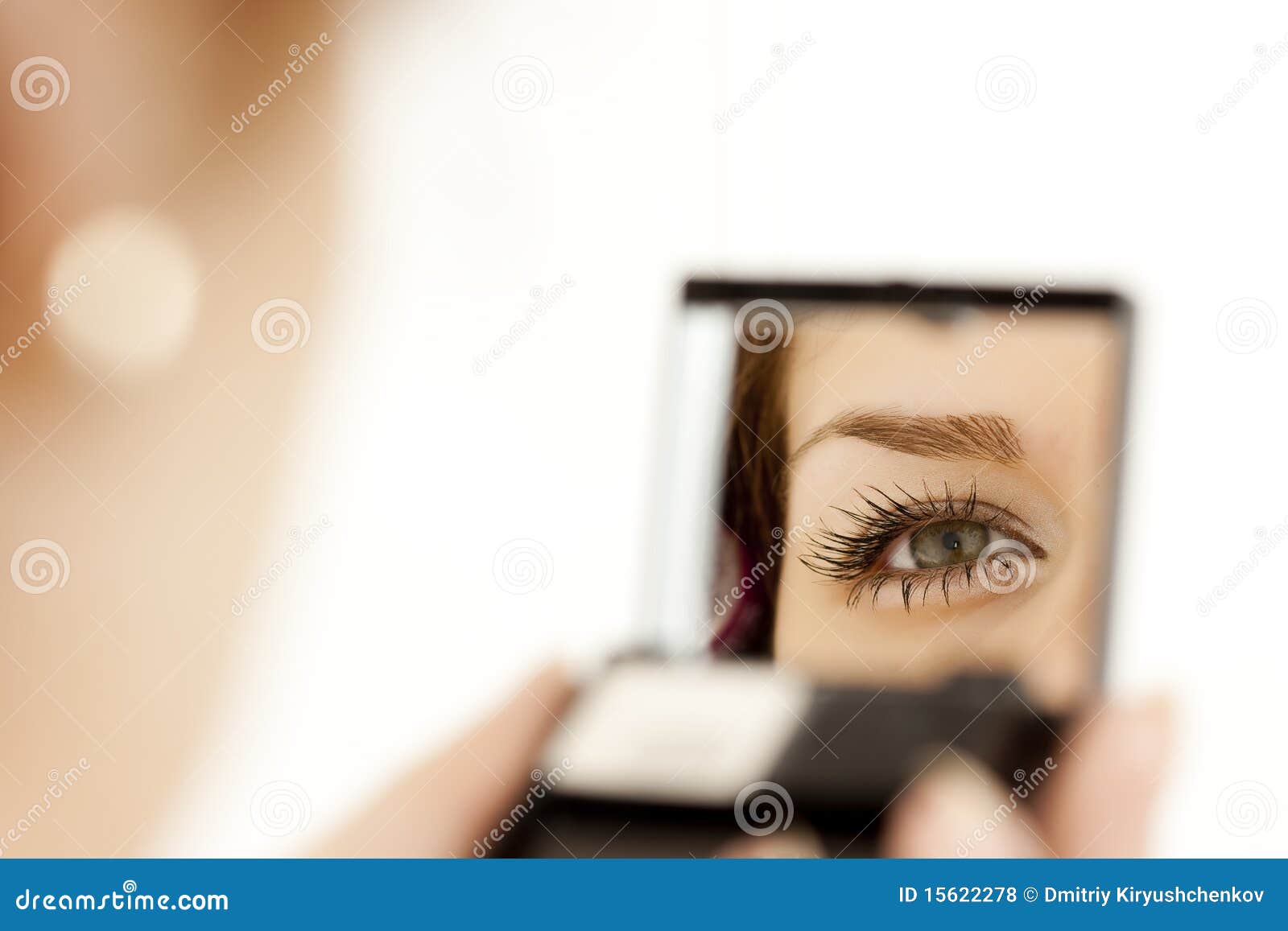 Woman eye in the mirror stock photo. Image of mirror - 15622278