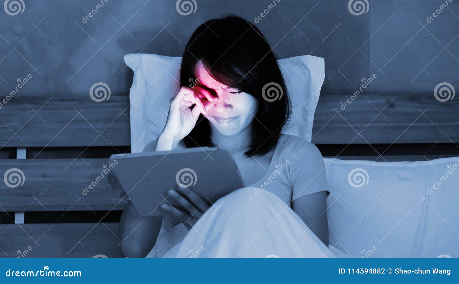 Woman with eye problem stock photo. Image of sick, evening - 114594882