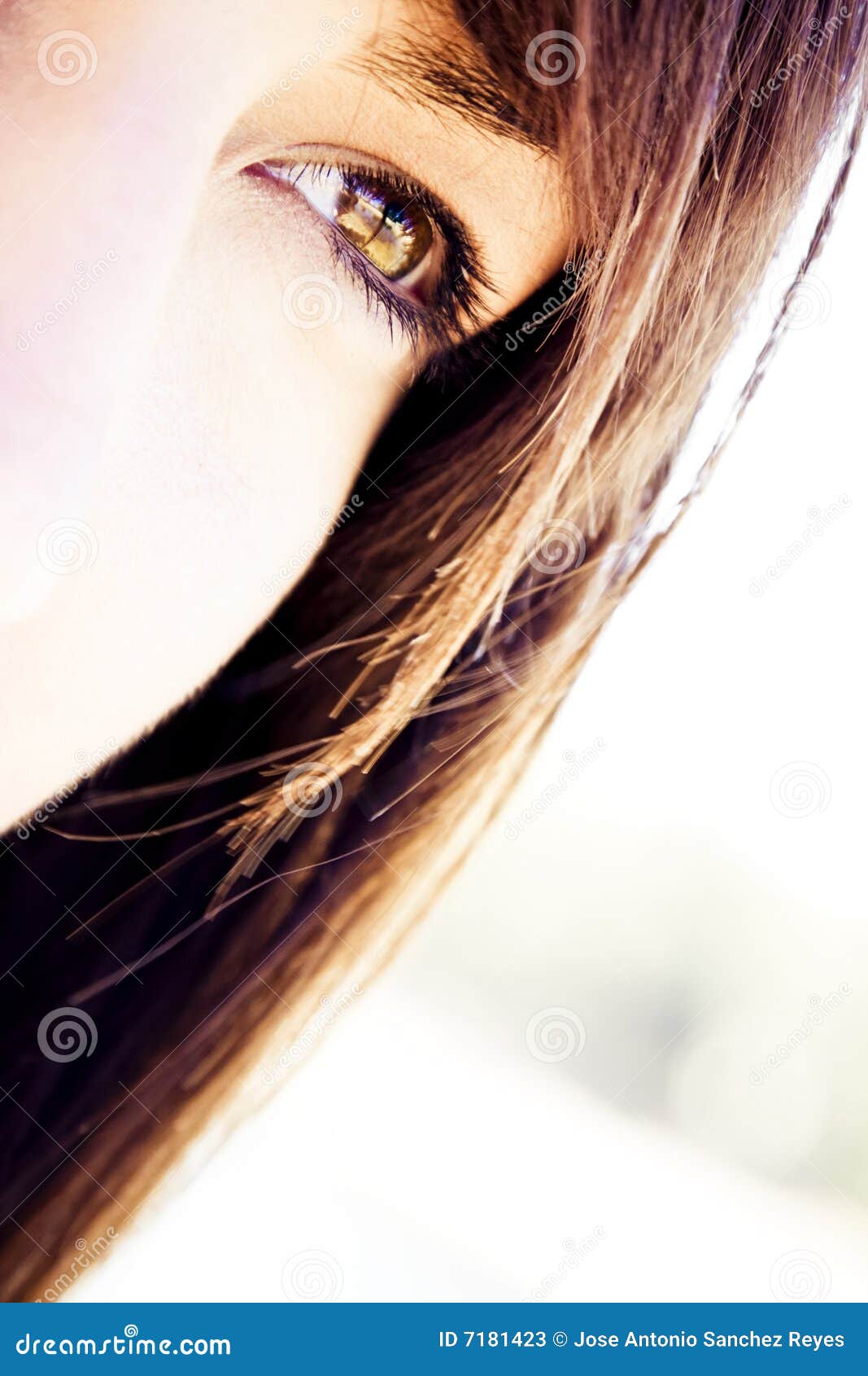 Woman eye staring up stock image. Image of attractive - 7181423