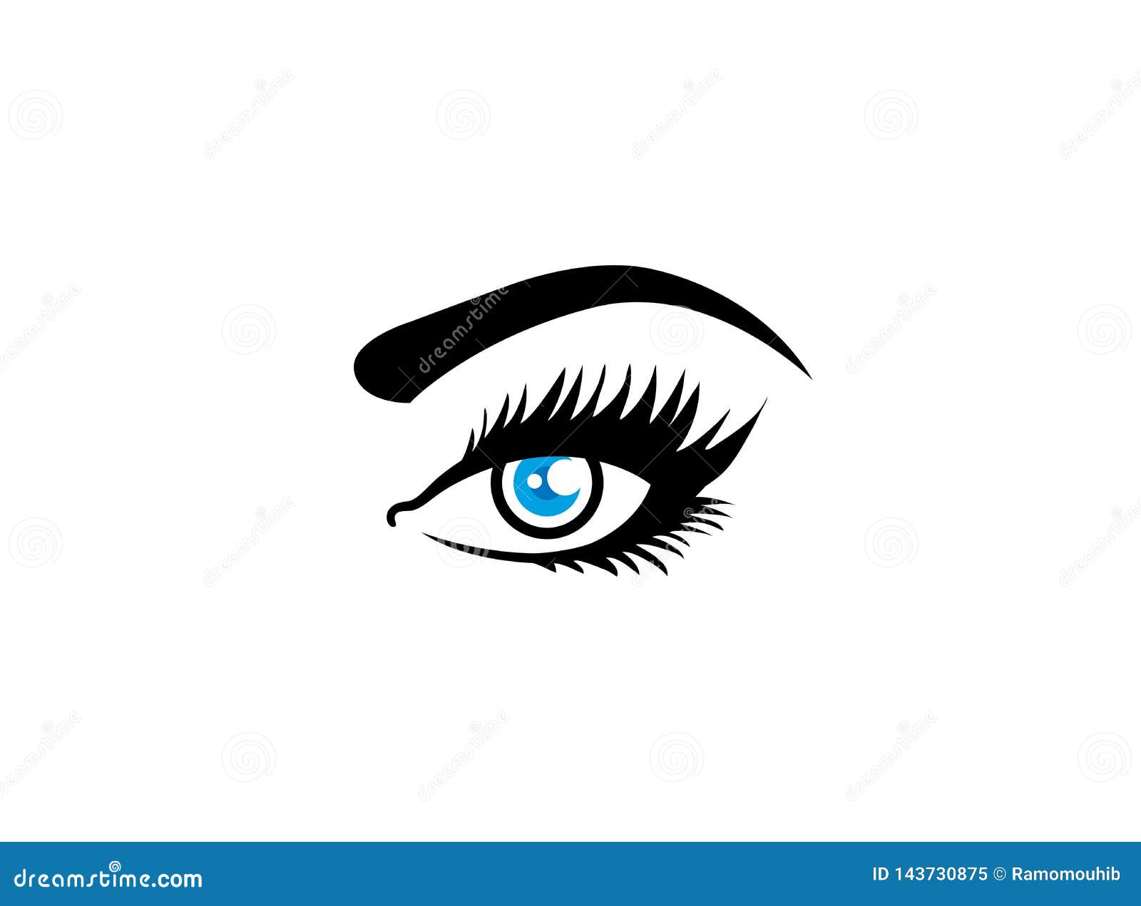 Woman Eye Vision with Eyelashes and Eyebrow for Logo Design Stock ...