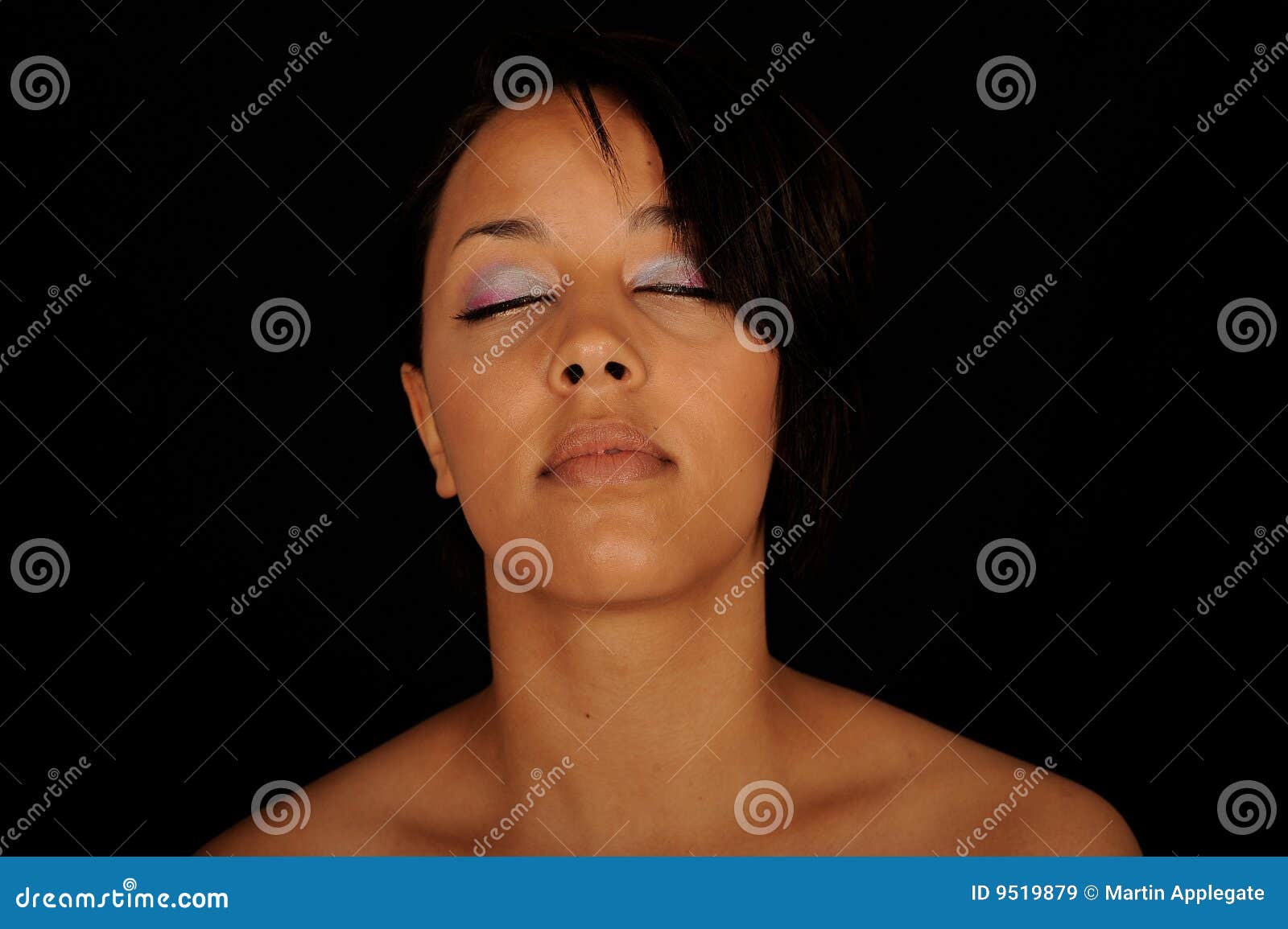 Woman with eyes closed stock image. Image of contemplation - 9519879
