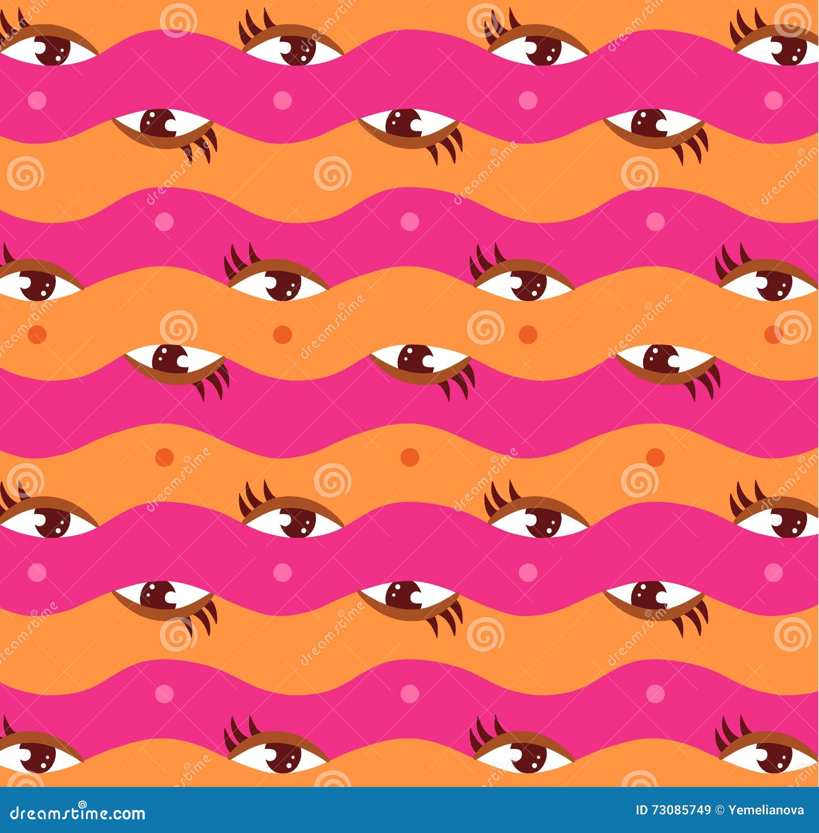 Woman Eyes with Make Up on Seamless Pattern. Stock Vector ...