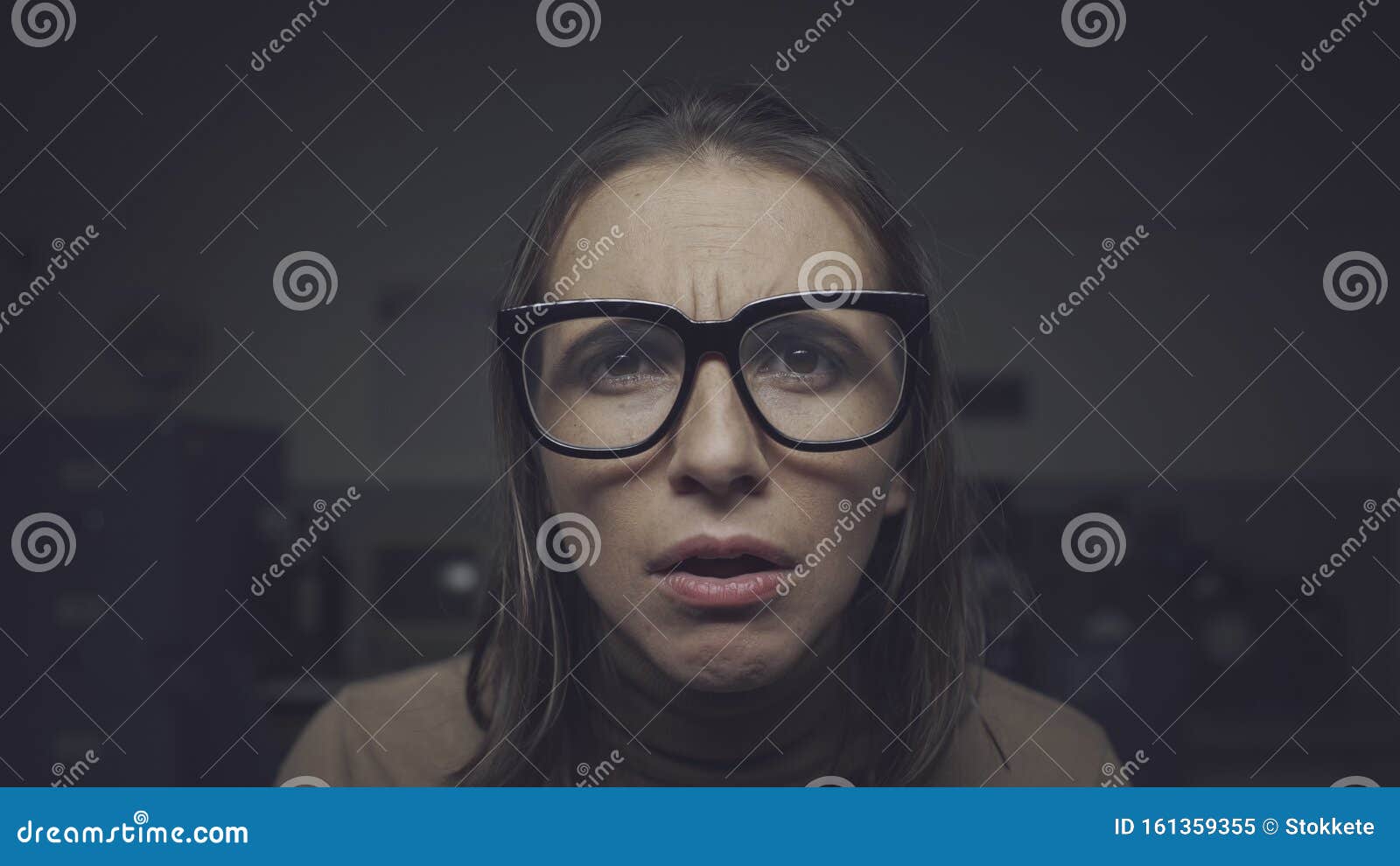 Woman with Eyesight Problems Stock Image - Image of macular, facial ...