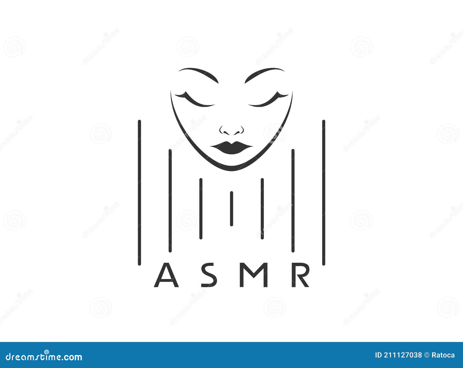 Woman Face and ASMR Message Stock Vector - Illustration of icon ...