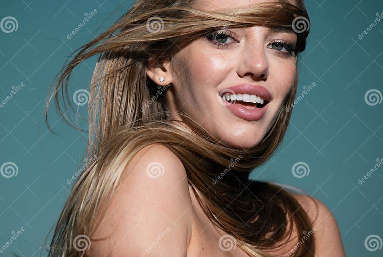 Woman Face For Beauty Salon Portrait Of Pretty Girl With Natural Hair