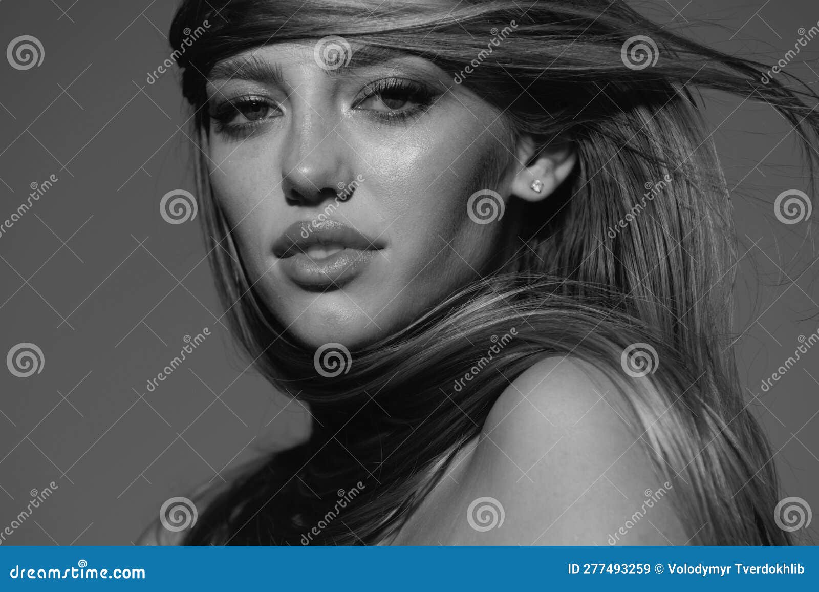 Woman Face For Beauty Salon Portrait Of Pretty Girl With Natural Hair