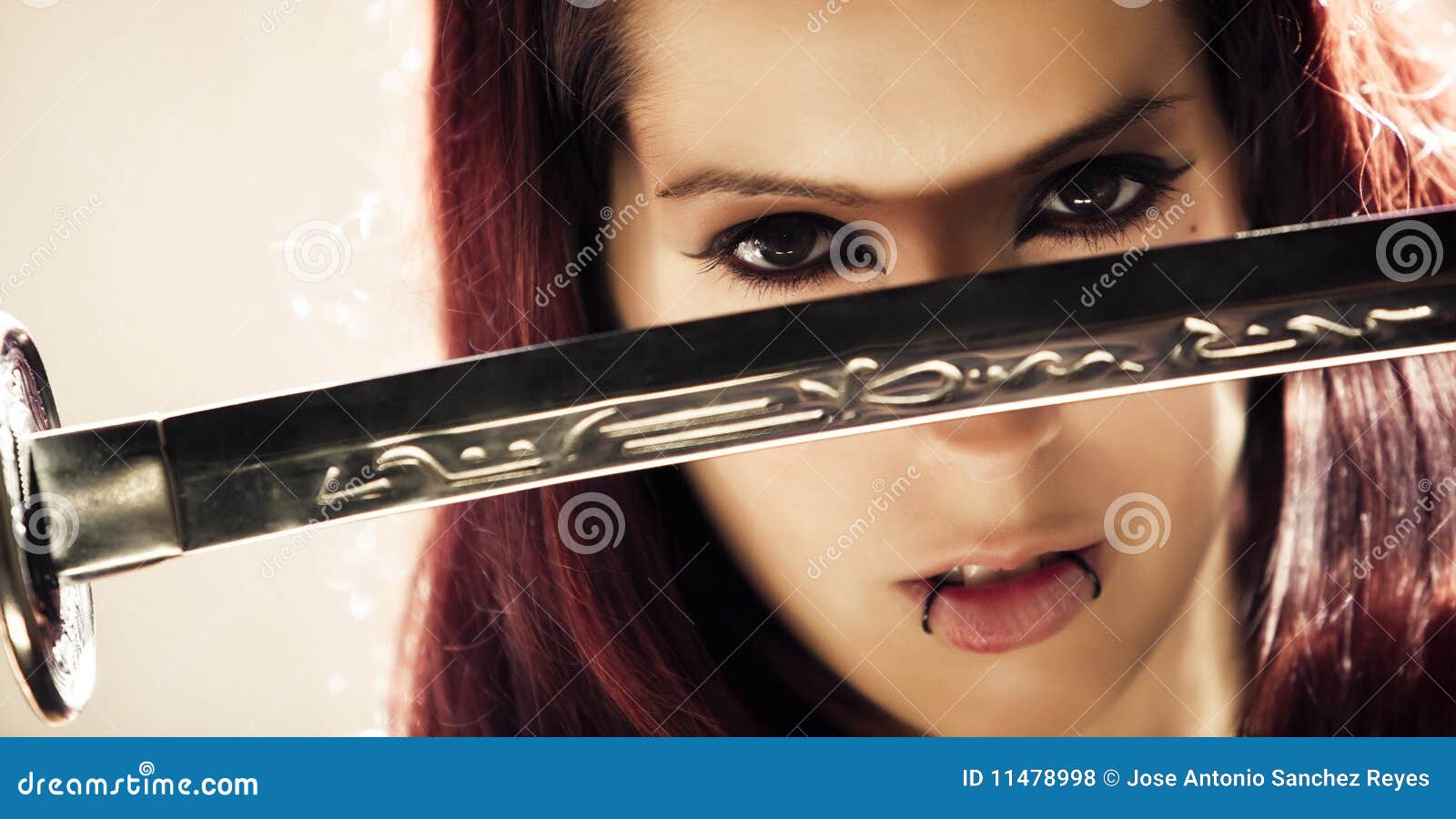 Woman face behind blade stock photo. Image of martial - 11478998