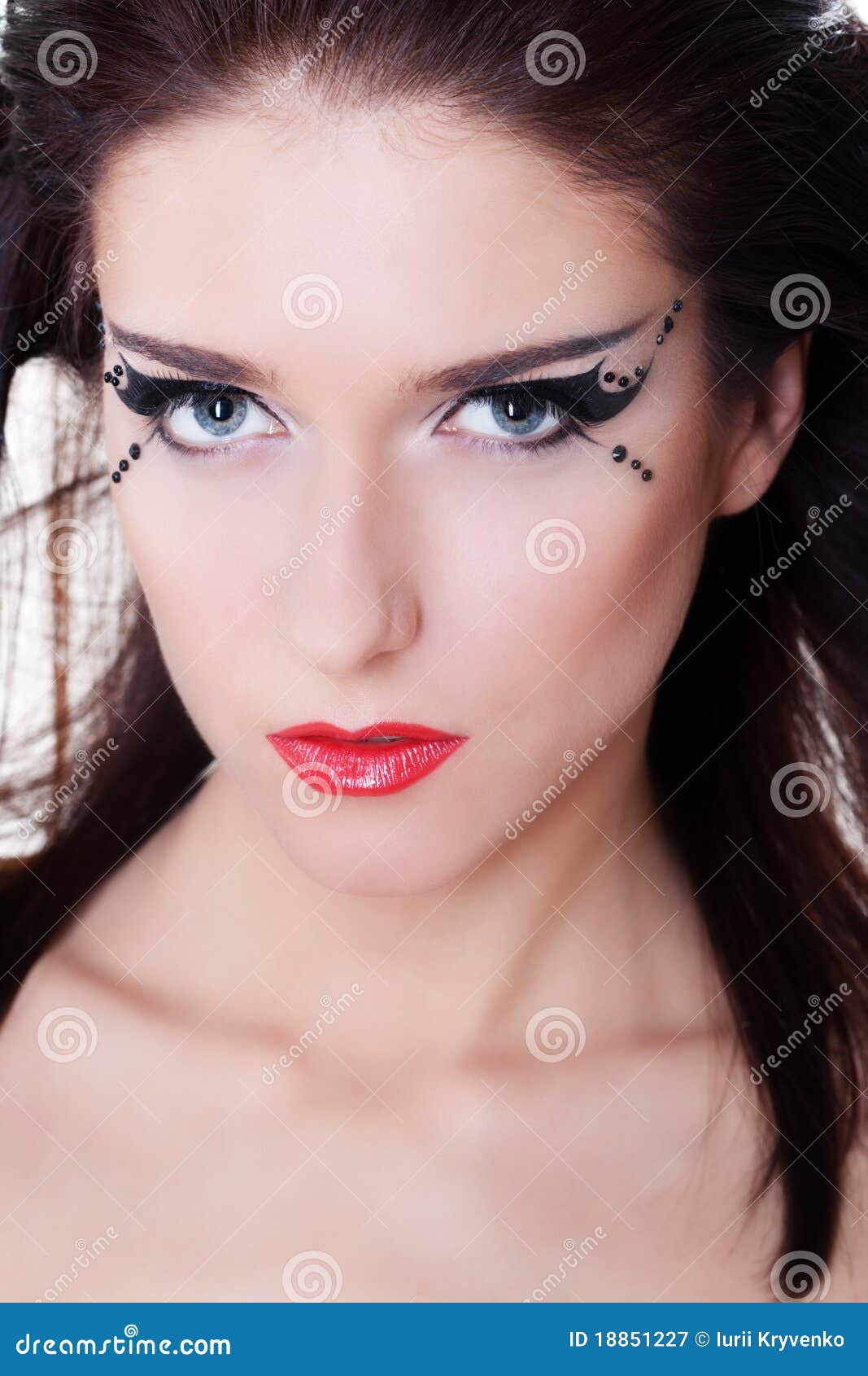Woman Face with Bright Makeup Stock Image - Image of beauty, concept ...