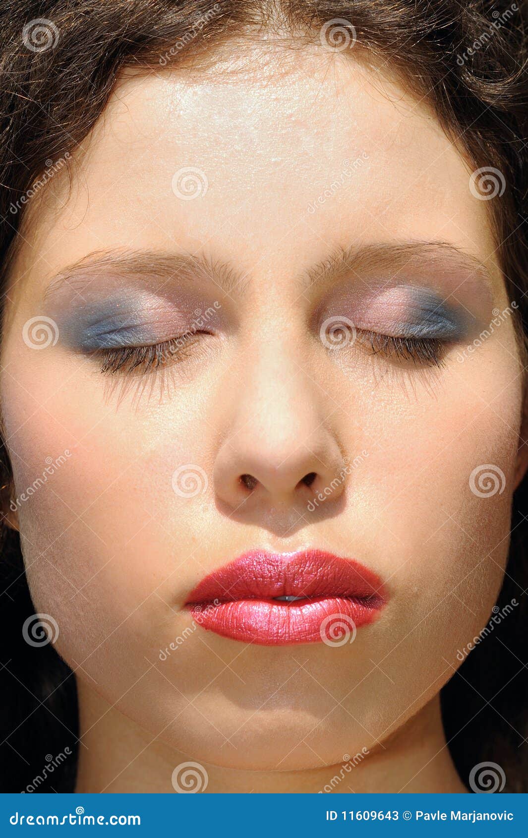 Woman face closeup, makeup stock image. Image of studio - 11609643