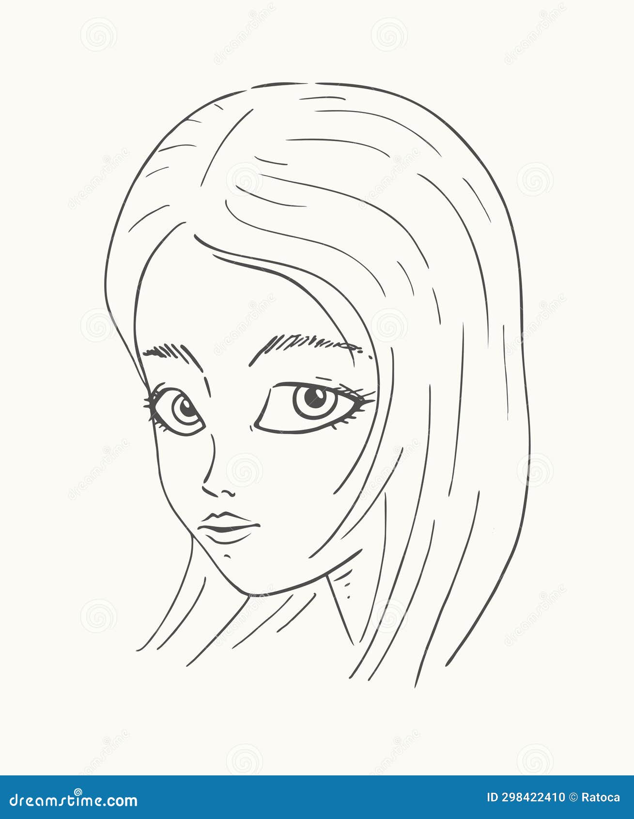 Woman face draw stock vector. Illustration of glamour - 298422410