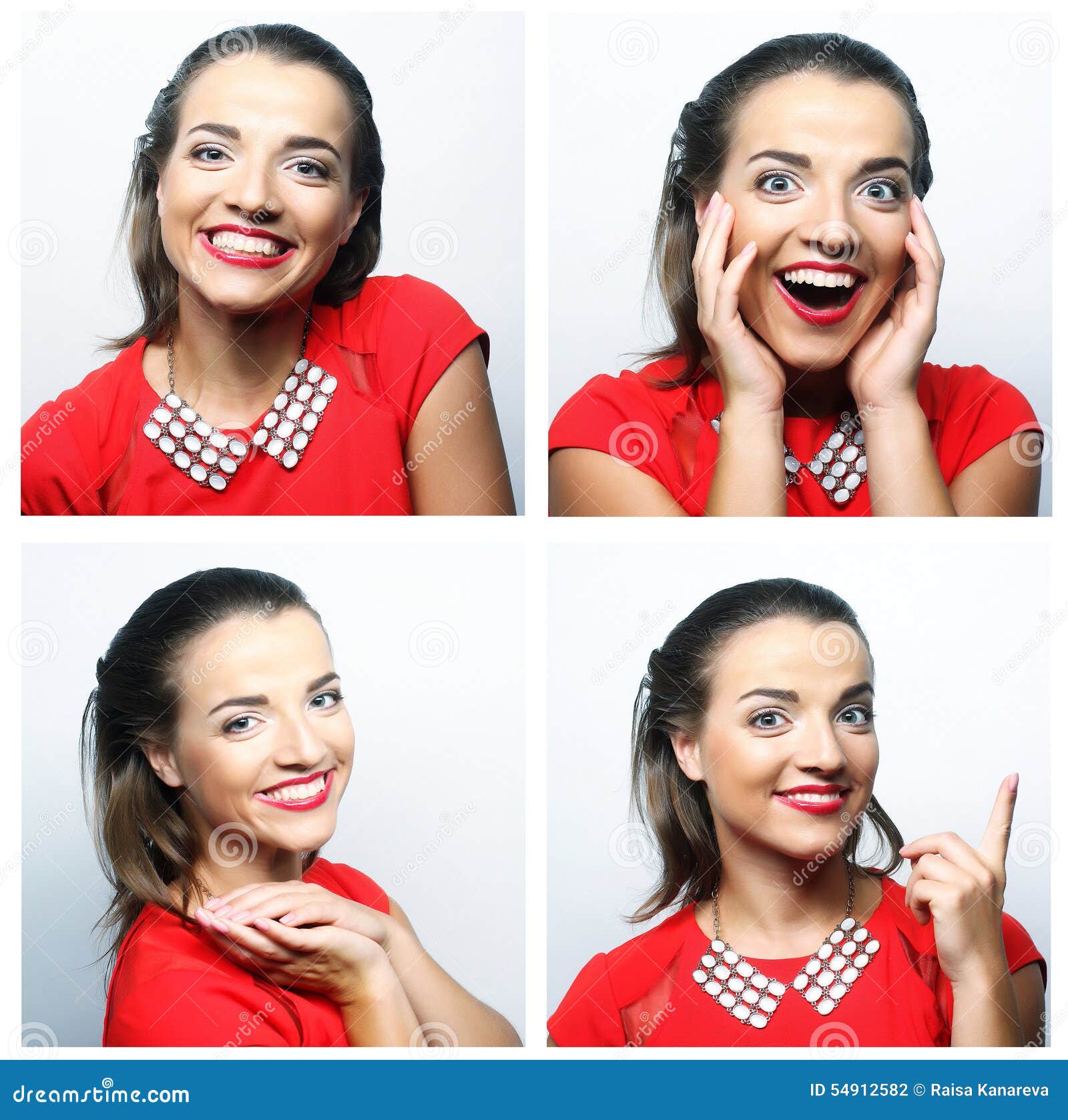 Woman Face Expressions Composite Stock Photo - Image of expression ...