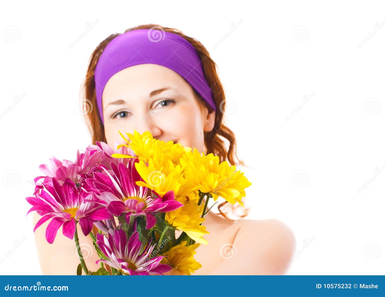 Woman face with flowers stock photo. Image of female - 10575232