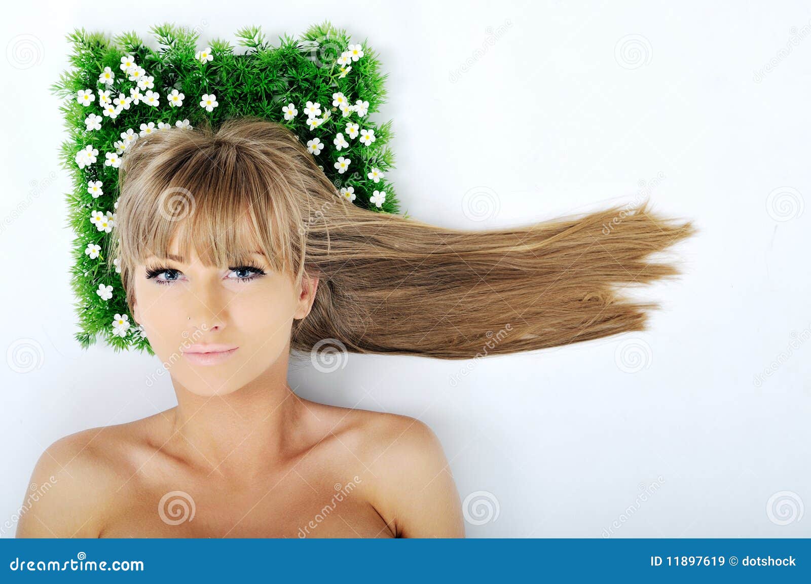 Woman face on grass stock image. Image of girl, green - 11897619