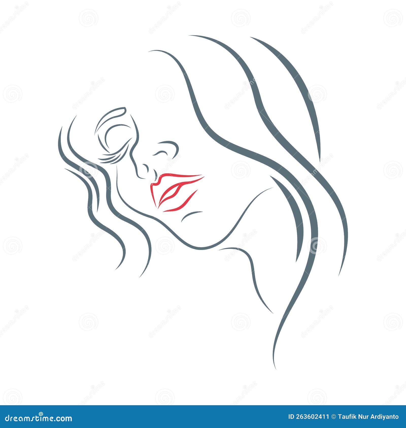 Woman Face Line Art Icon Design Stock Illustration Illustration Of