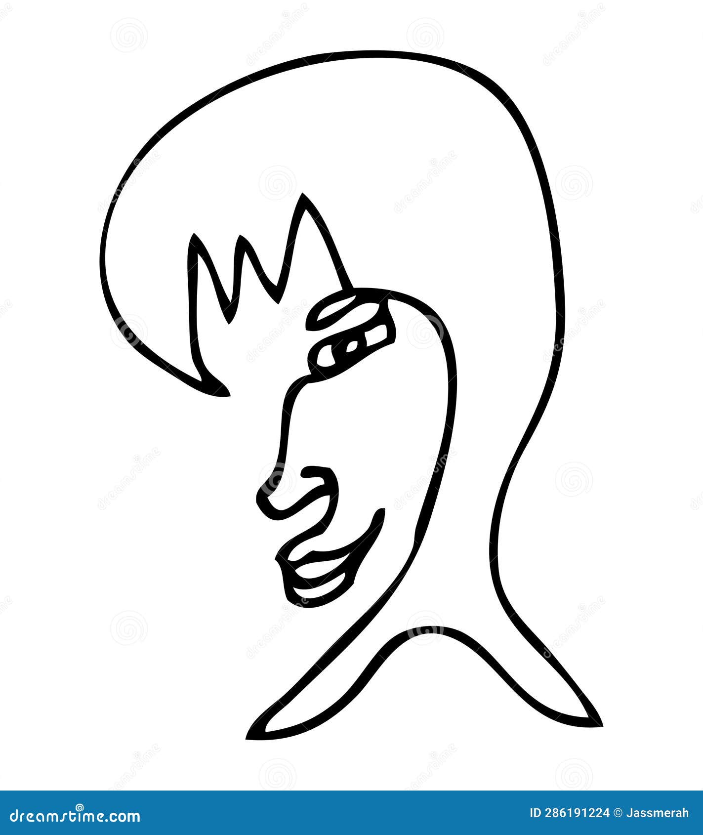 Simple Woman Face Vector Sketch Single One Line Art, Continuous Stock ...