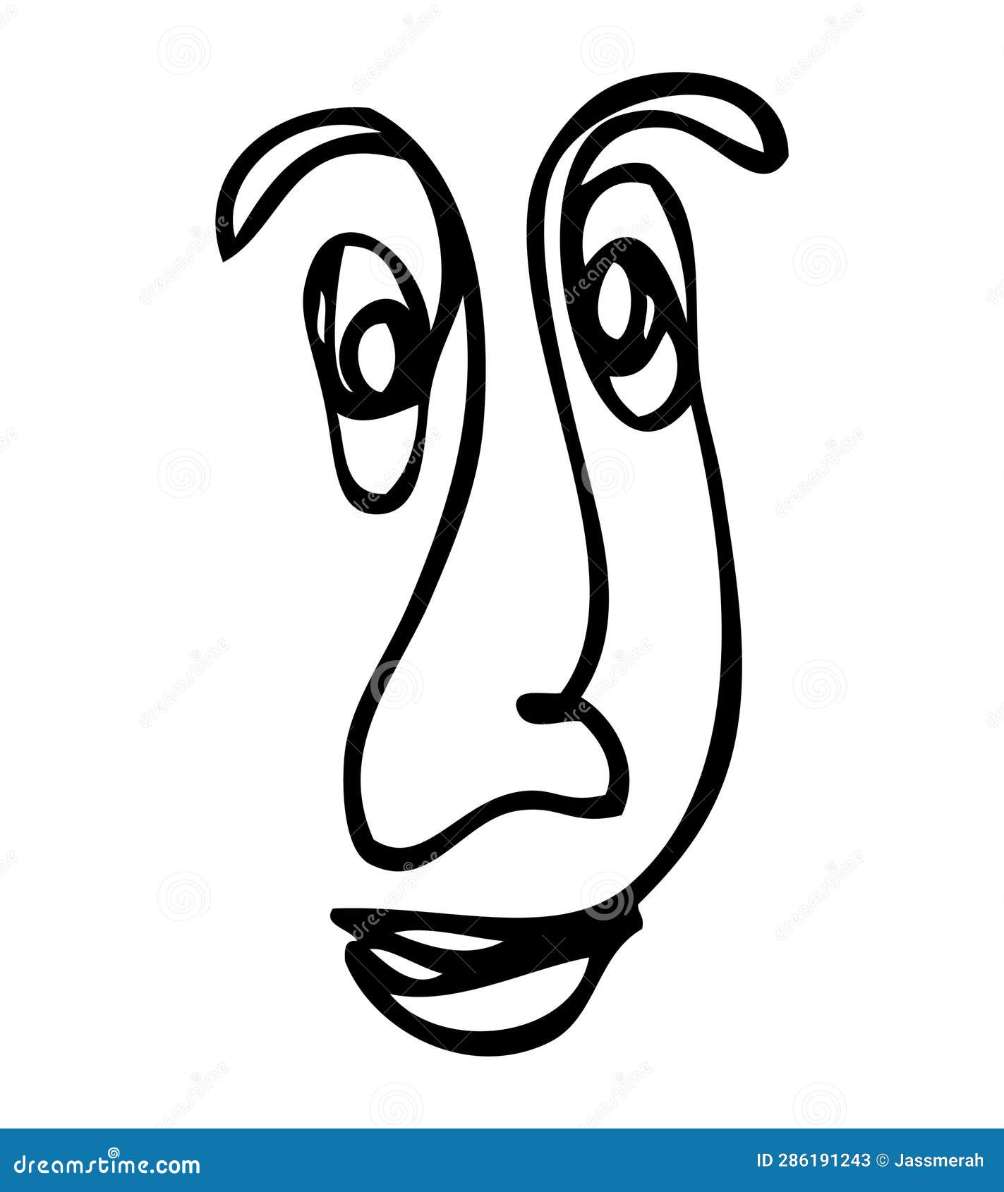 Simple Woman Face Vector Sketch Single One Line Art, Continuous Stock ...