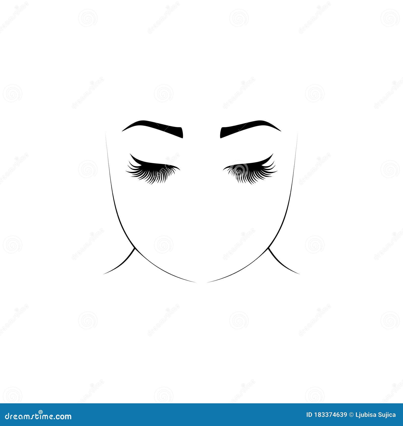 Woman Face Logo Design Isolated on White Background Stock Vector ...