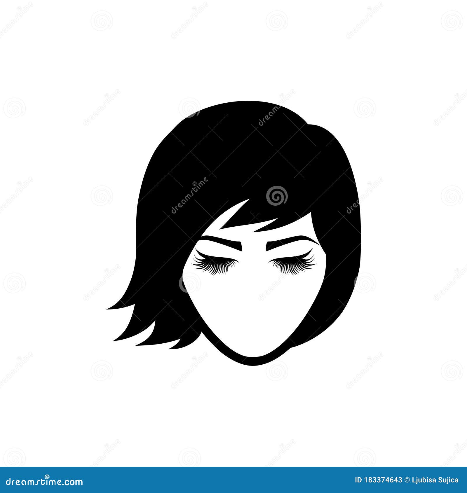 Woman Face Logo Design Isolated on White Background Stock Vector ...