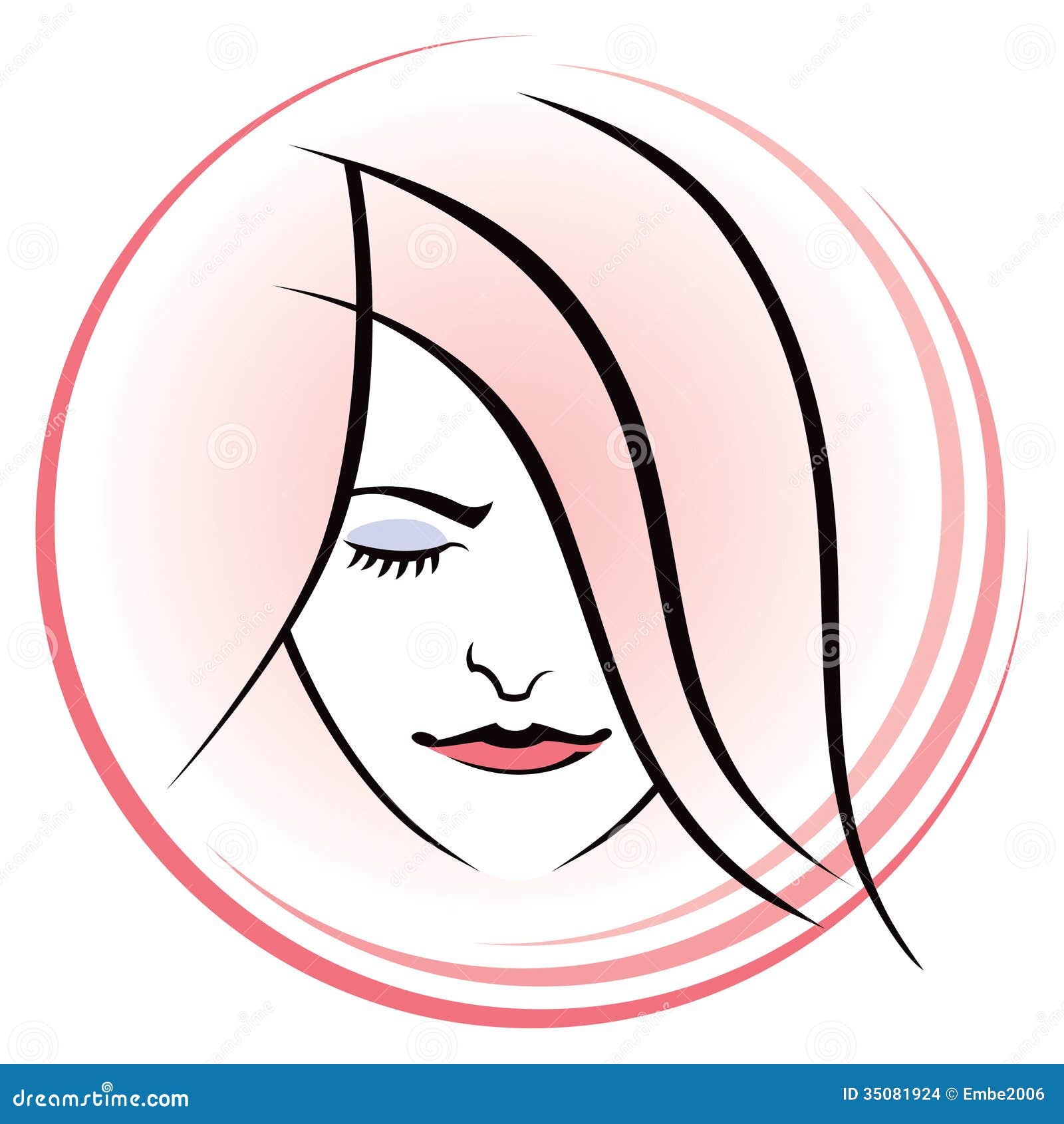 Woman Face Logo stock vector. Illustration of white, female - 35081924