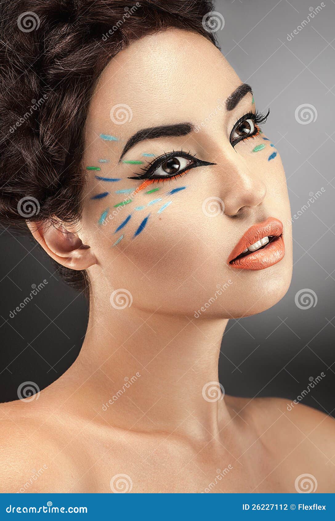Woman face with make-up stock photo. Image of looking - 26227112
