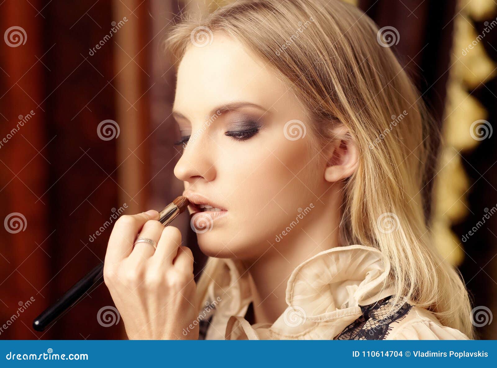 Woman face with make up. stock photo. Image of fashion - 110614704