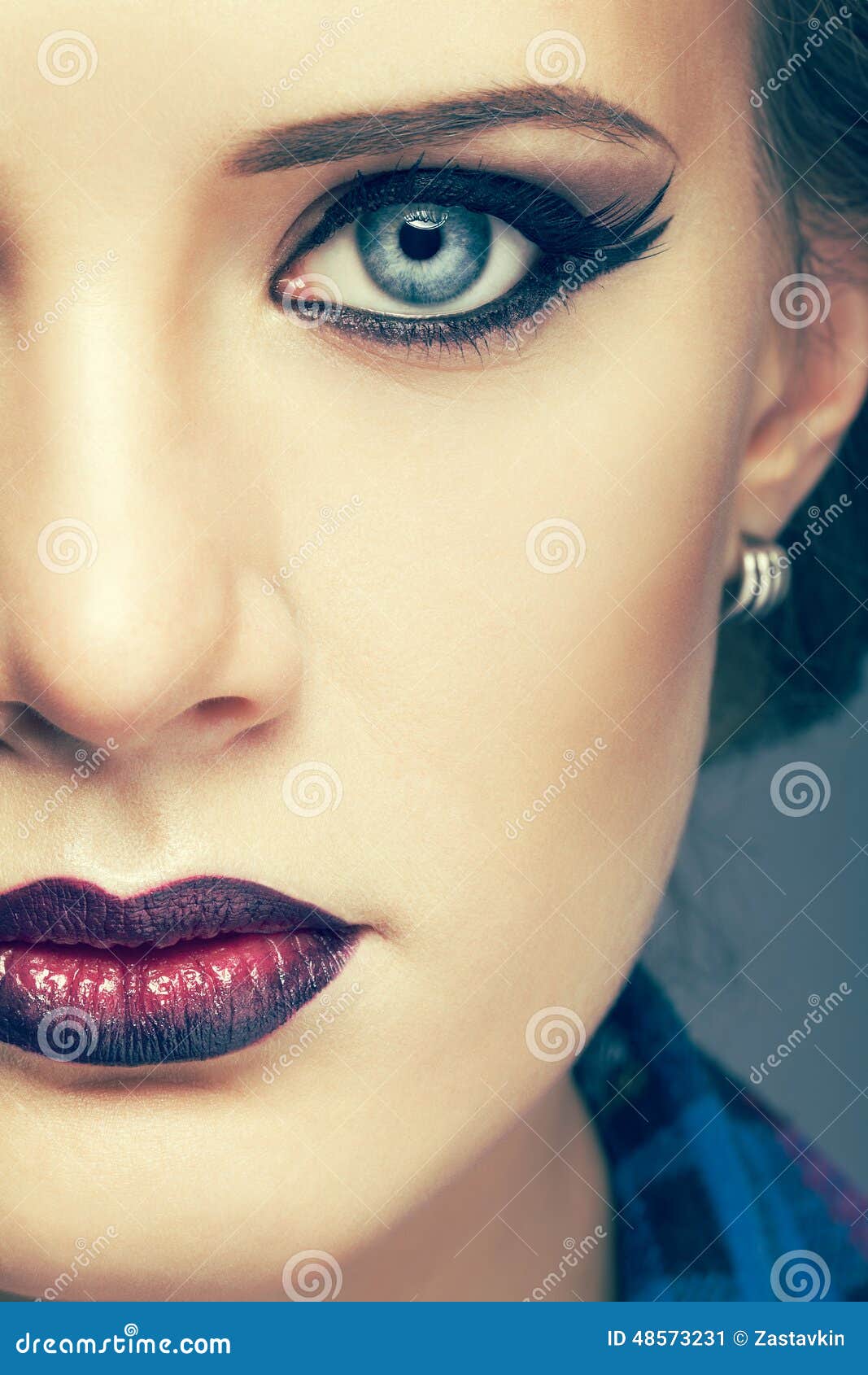 Woman face make-up stock image. Image of blue, female - 48573231