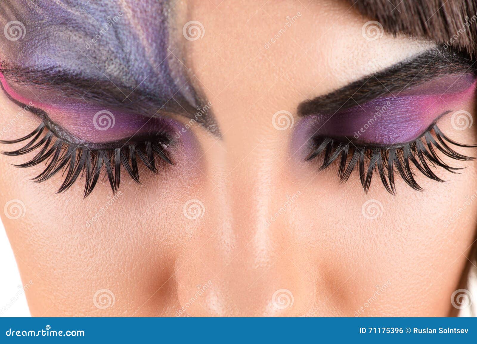 Woman Face with Makeup Closeup Stock Photo - Image of closeup ...