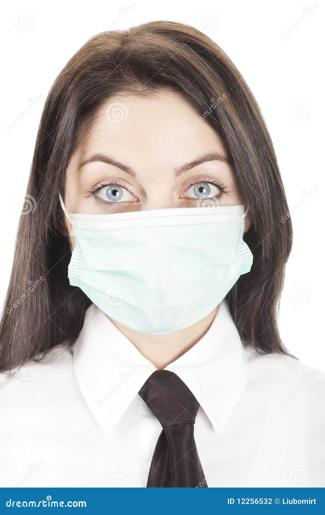 Woman in Face Mask with Big Eyes Stock Photo - Image of green, paper ...