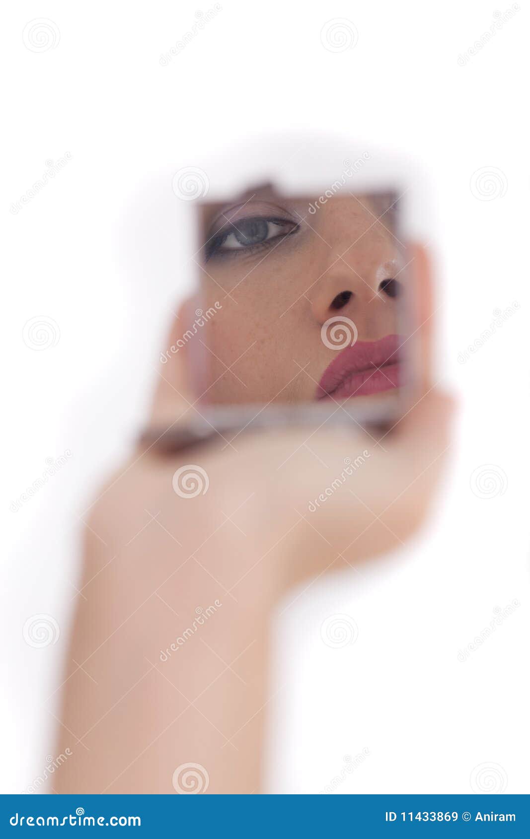 Woman face in mirror stock image. Image of holding, beauty - 11433869