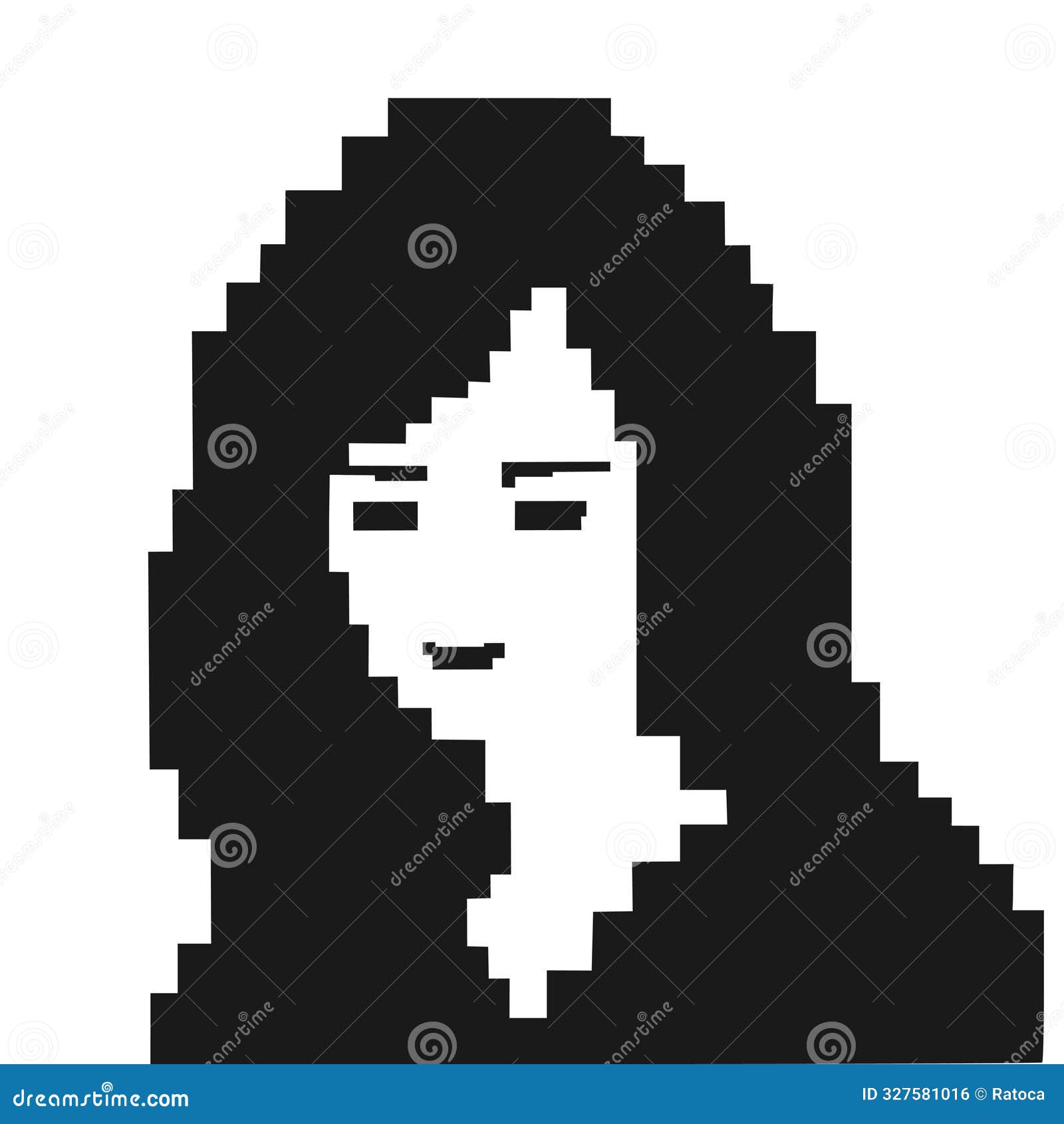 Woman face pixel stock vector. Illustration of game - 327581016