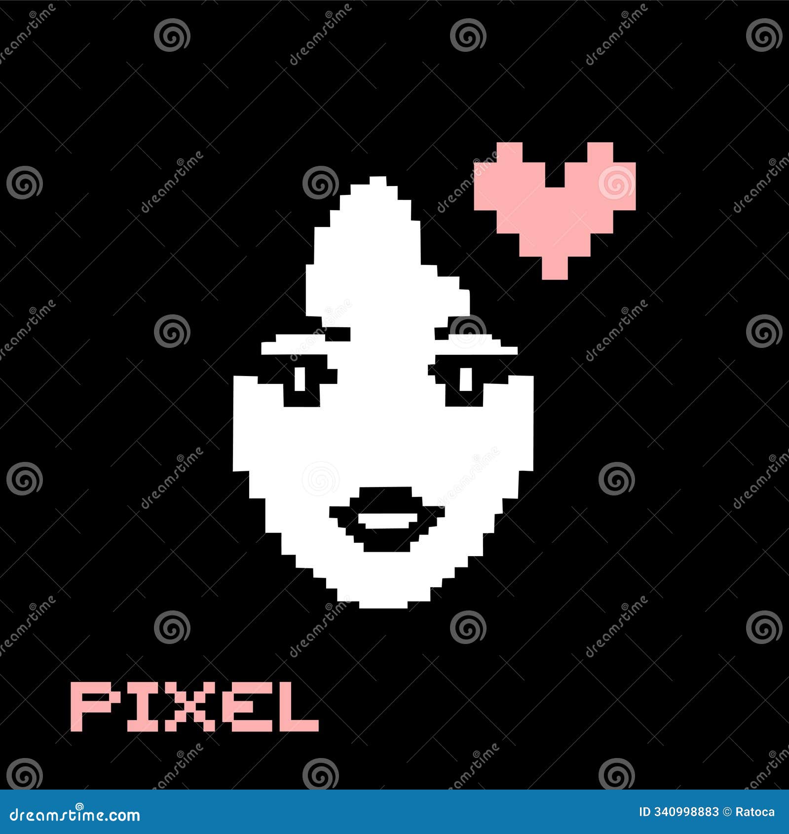 Woman face pixel stock vector. Illustration of person - 340998883